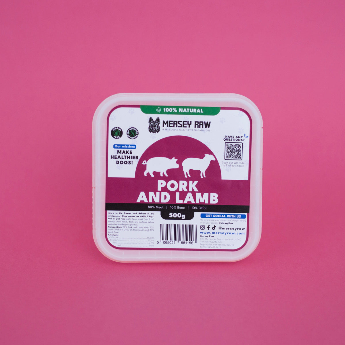 Pork and Lamb - Complete Raw Dog Food – Mersey Raw Dog Food