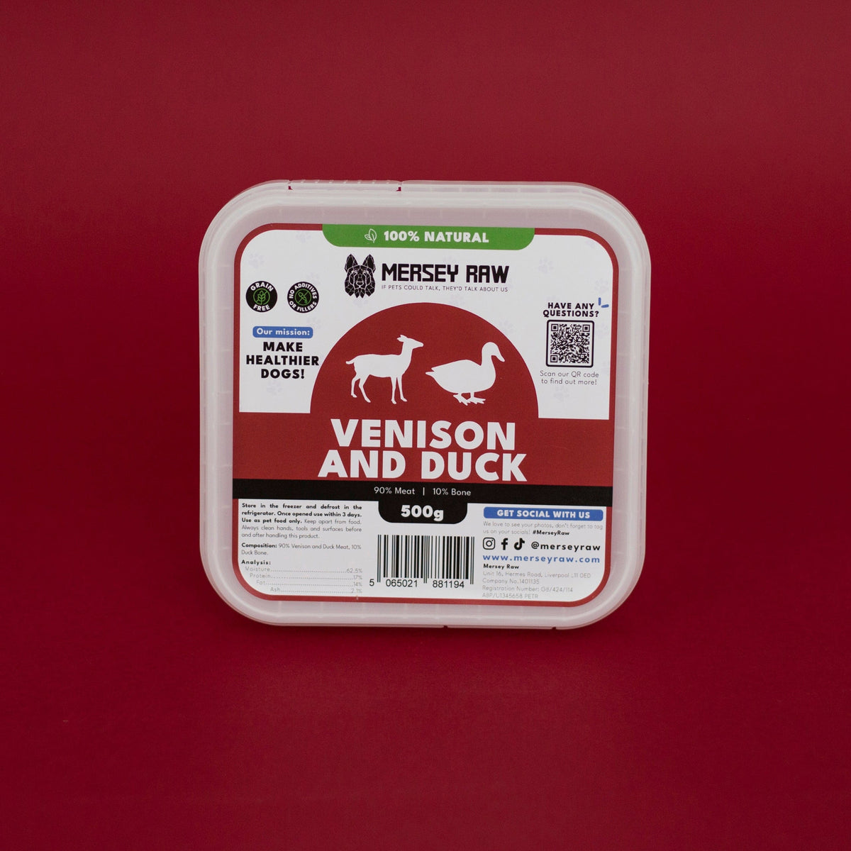 Venison and Duck - Raw Dog Food Mince – Mersey Raw Dog Food